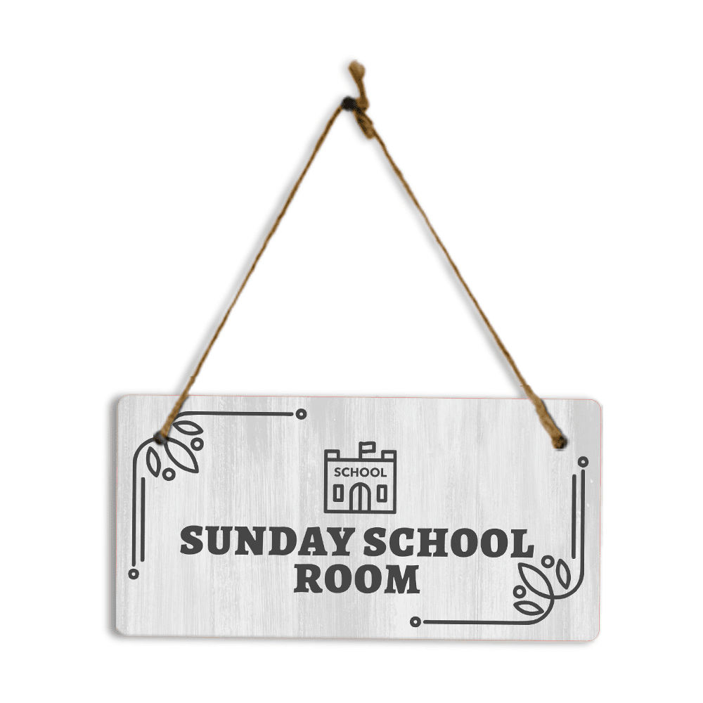 Sunday School Room 5x10 Hanging Plus Wall or Door Sign | Religious ...