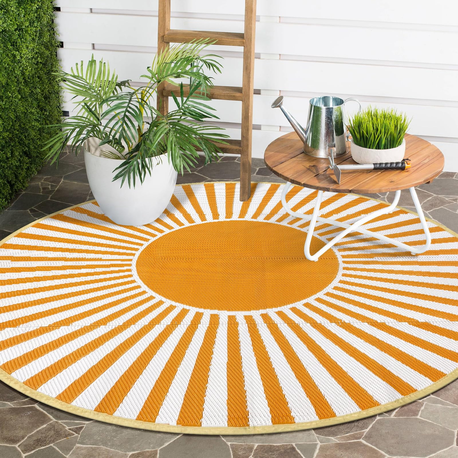 SUNDEREY Outdoor Rug 6 FT, Waterproof Reversible Plastic Straw Mat for ...