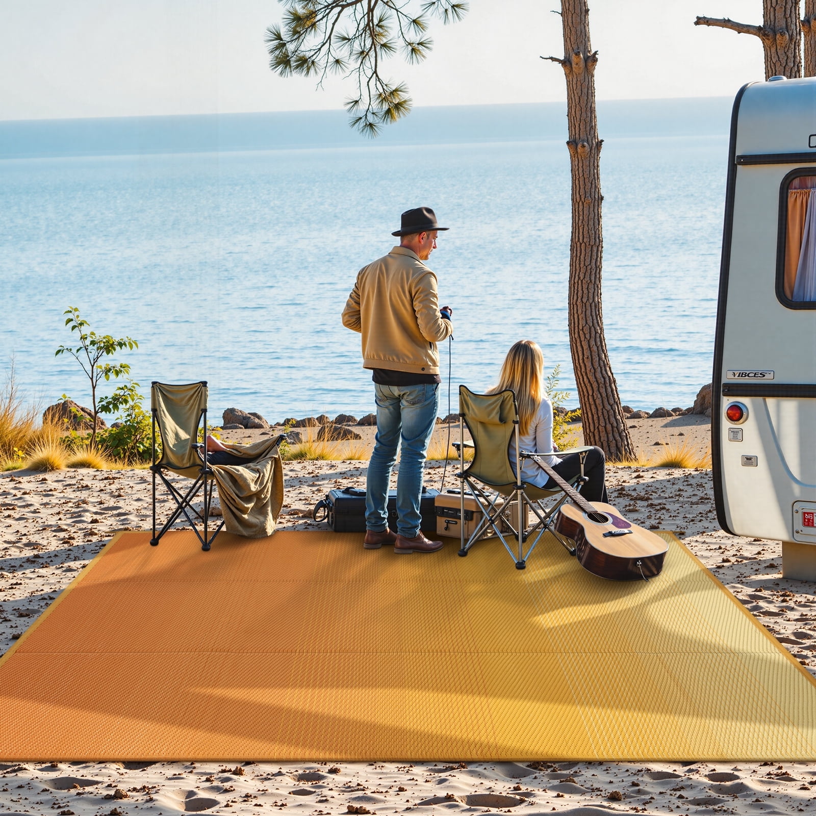 SUNDEREY Outdoor Rug 6'x9', Waterproof Reversible Plastic Straw Mat for ...