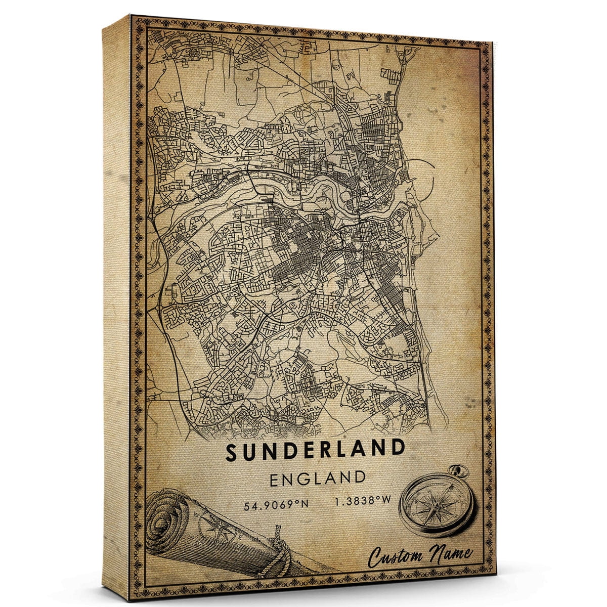 Sunderland Map Poster, England Map Art Poster, Canvas, Sunderland Map ...