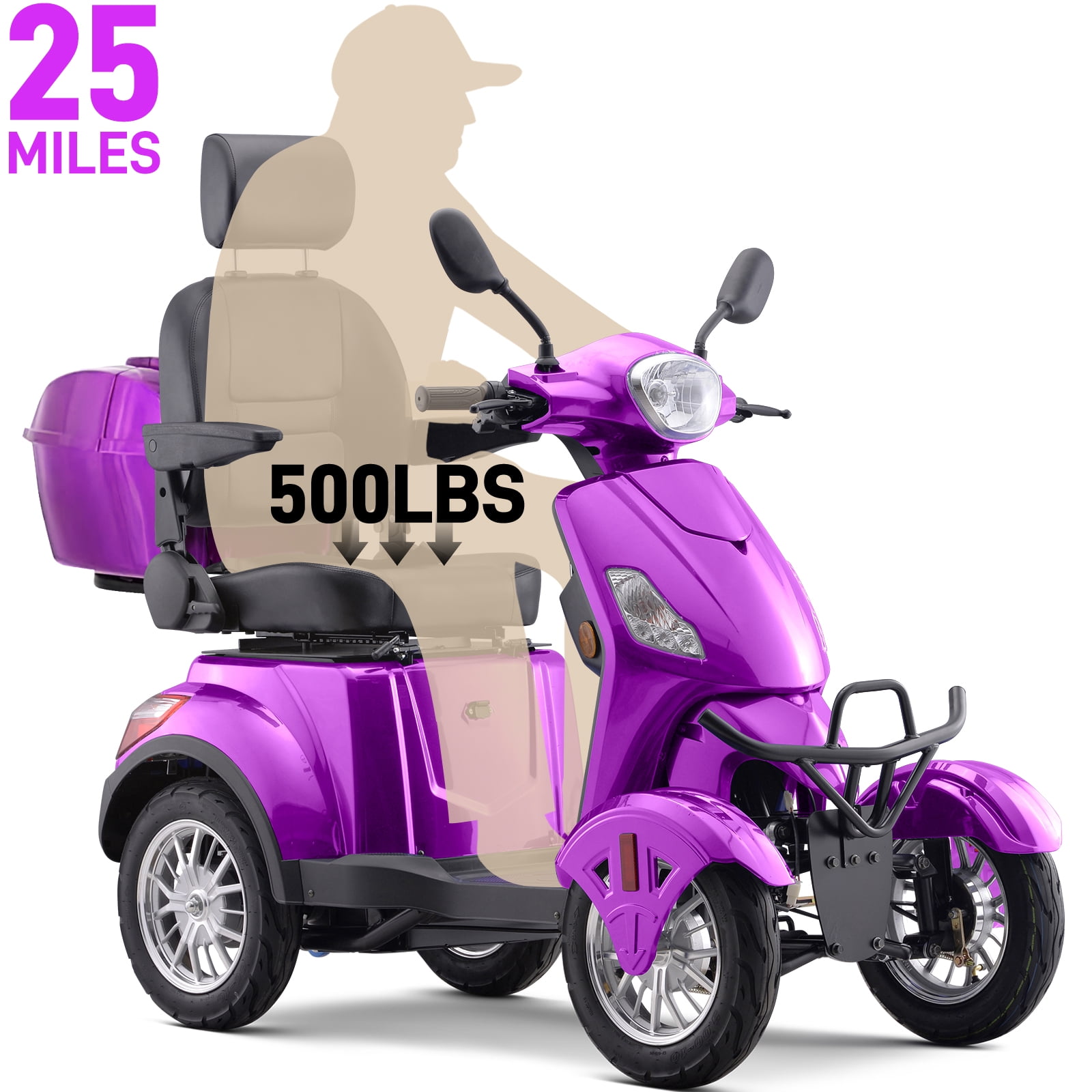 Sunderwell Electric Heavy Duty Mobility Scooters, Large 3-Wheels ...