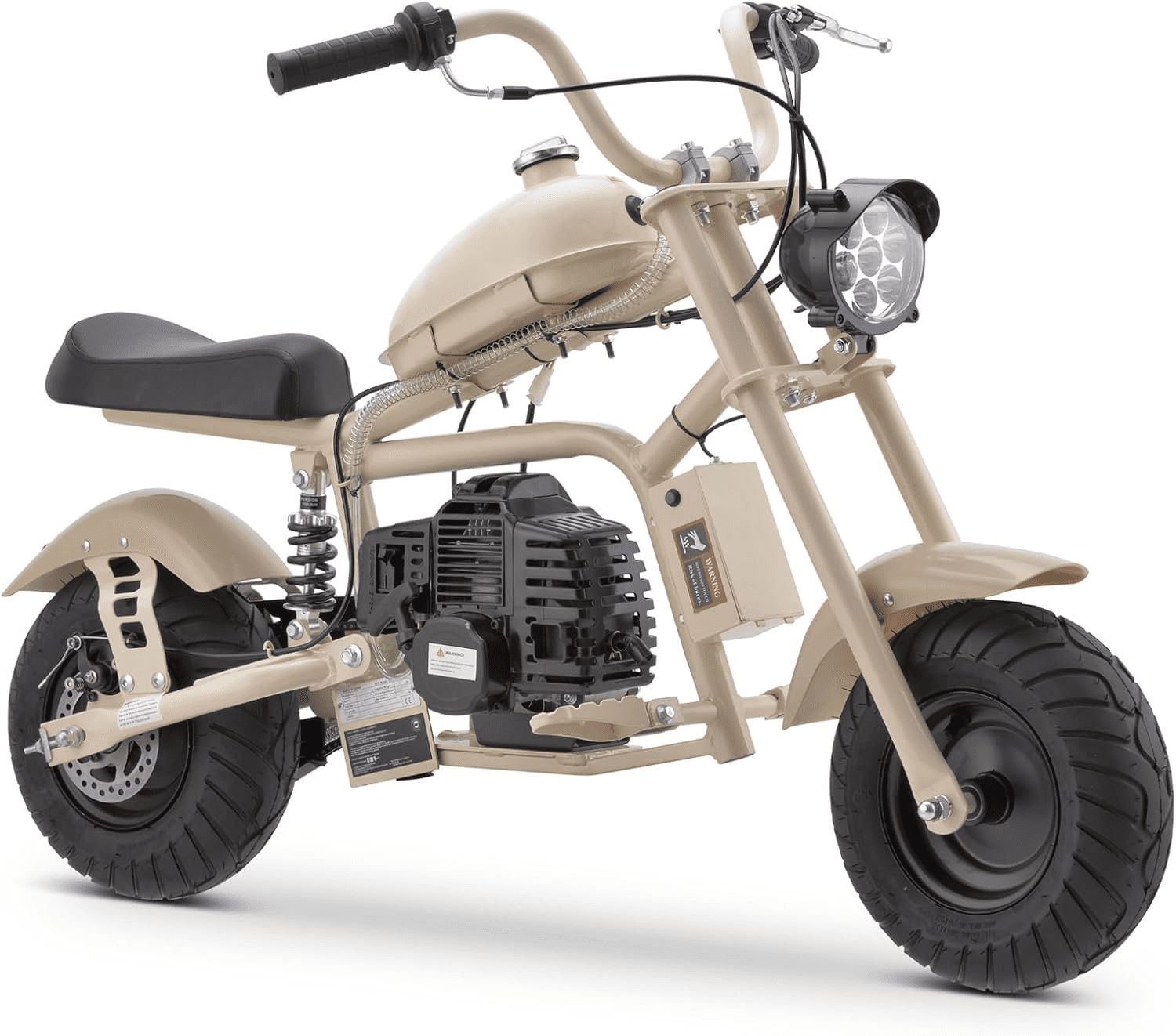 Sunderwell Gas Mini Chopper Bike, DB003 Model 49.4 CC 2-Stroke Dirt Bike with Big Headlight ...