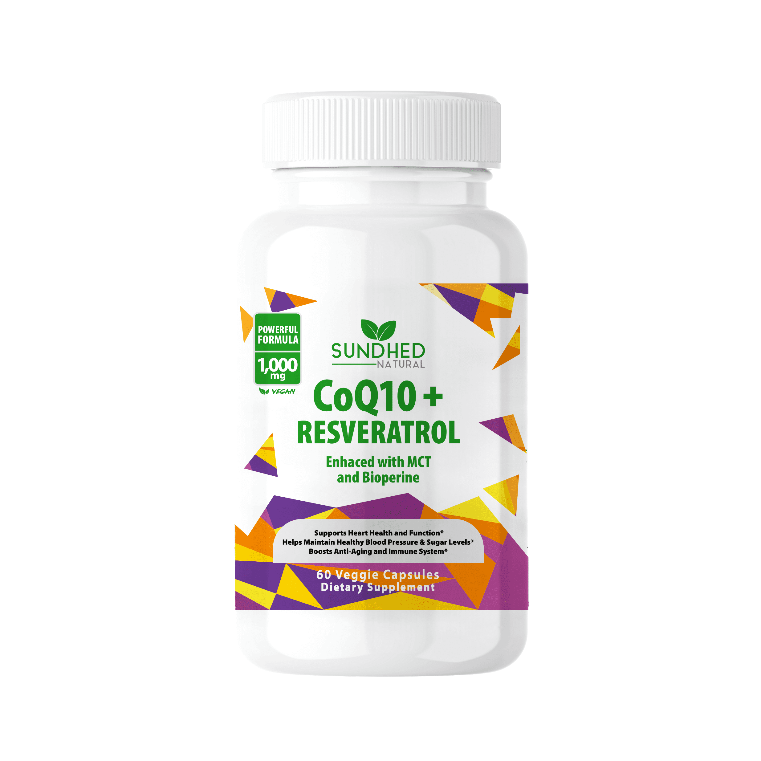 Sundhed Natural CoQ10 Powerful Antioxidant with Resveratrol(Capsules ...