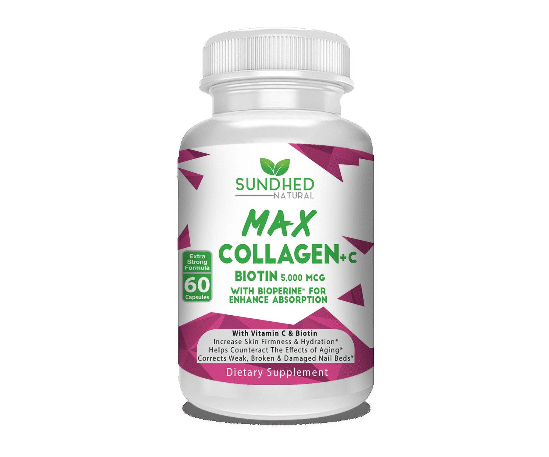 Sundhed Natural Max Collagen Plus C (60 caps) - All Natural Collagen ...