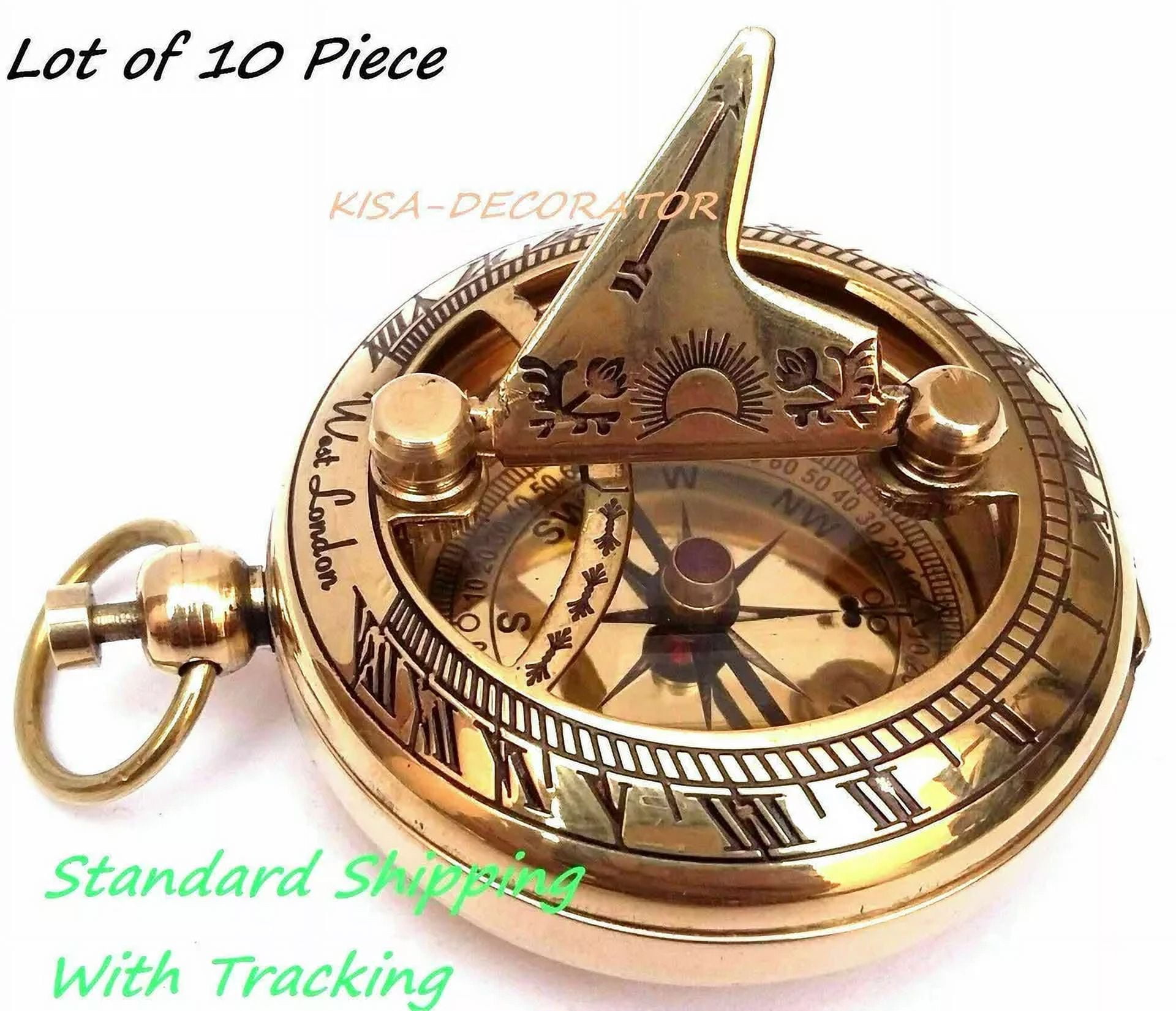 Sundial Compass Pocket: Solid Brass Nautical Maritime Gift – Lot of 10 ...