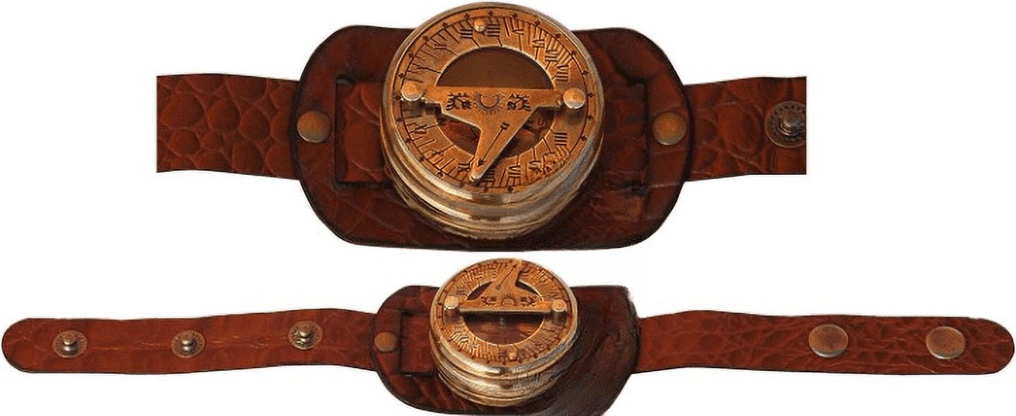 Sundial Compass Wrist Band for Navigational Tool Real Leather Band ...