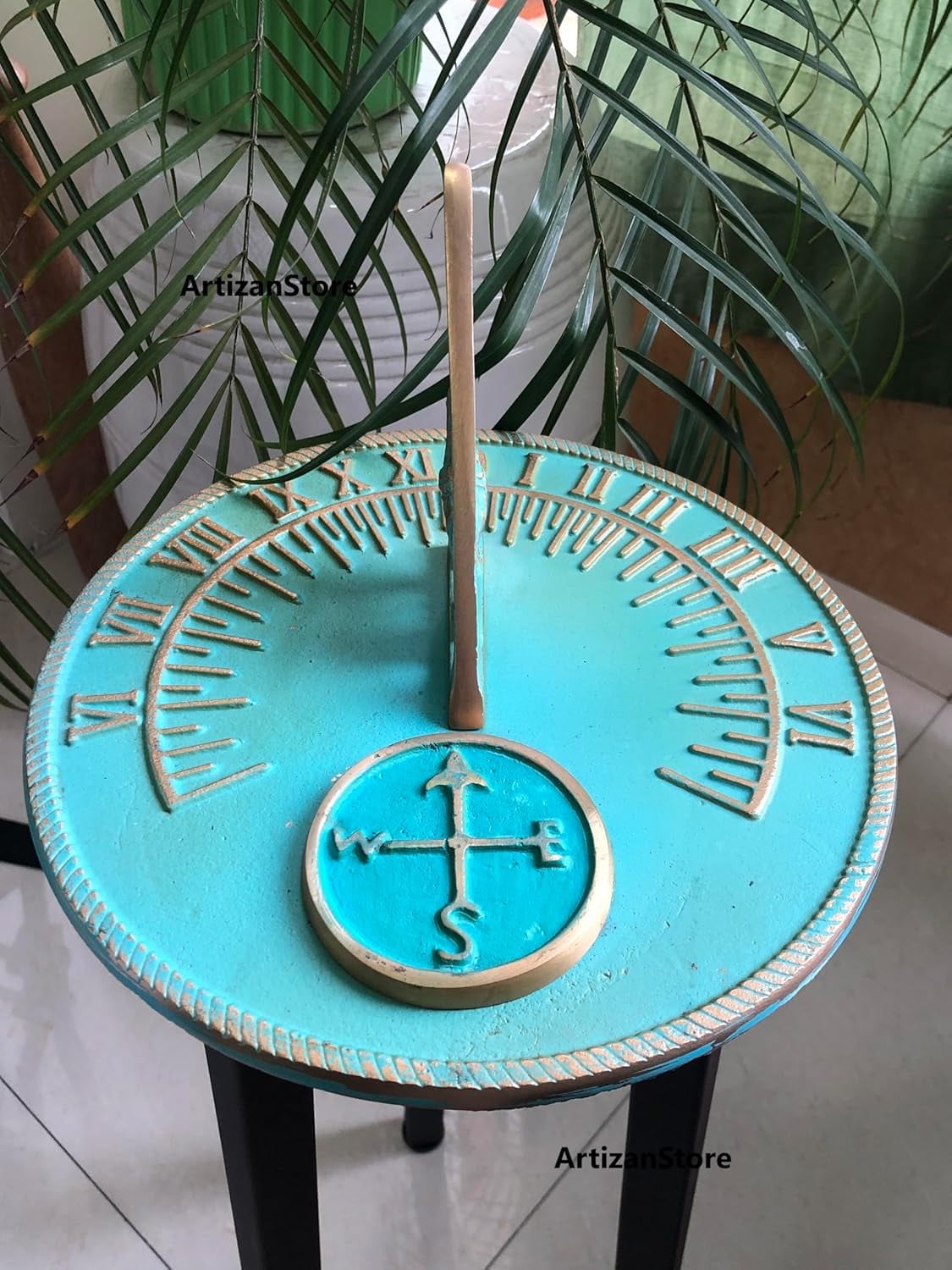 Sundial Verdigris Finish Brass 10" Dia Vintage Garden Decor Silent ...