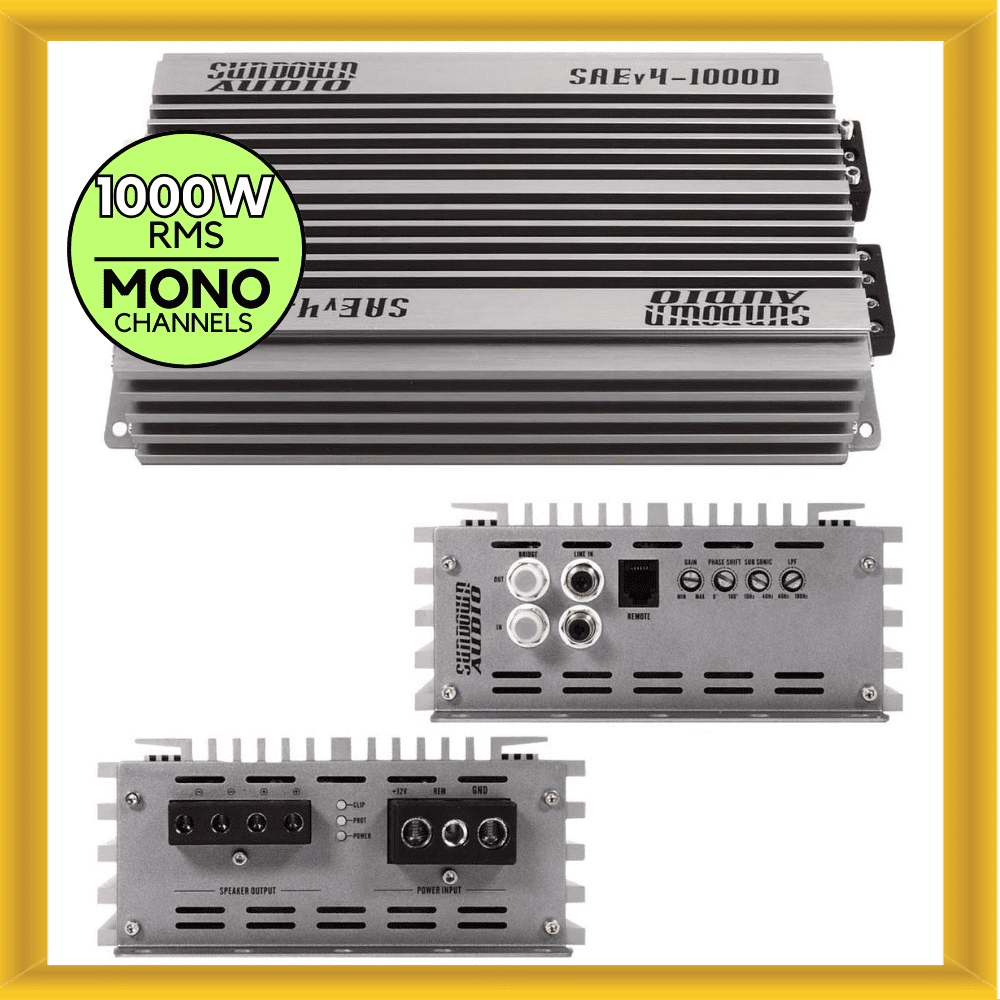 Sundown Audio SAEV4-1000D Monoblock 1000W RMS 1-Ohm Stable Class-D ...