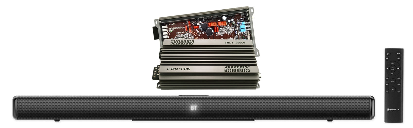 Sundown Audio SALT-200.4 Bundle: 4 Channel 800w RMS Car Amplifier Class ...