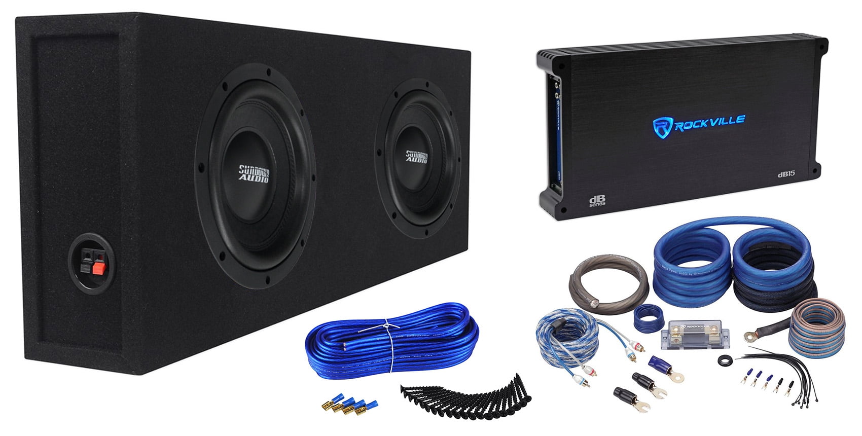 Sundown Audio SML-10 D2 Bundle: (2) 10 in Shallow Subwoofers, dB15 Mono ...