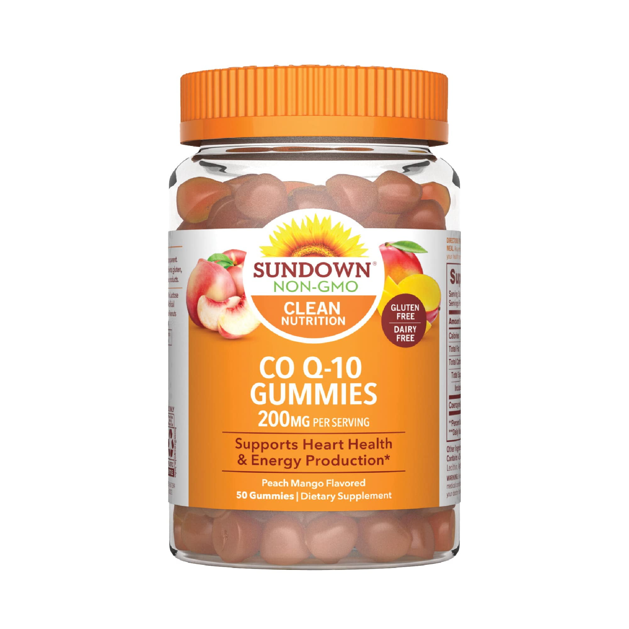 Sundown CoQ10 Gummies, Supports Heart Health, 200 mg, Peach Mango ...