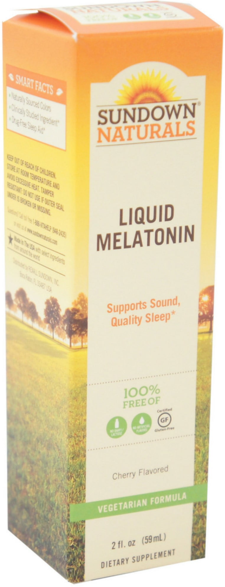 Sundown Liquid Melatonin Cherry Flavor 2 oz - Walmart.com