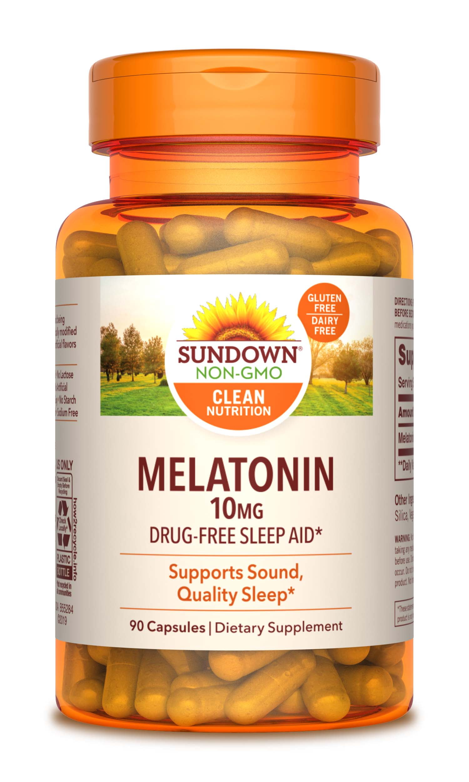 Sundown Melatonin Dietary Supplement Capsules, 10 mg, 90 count ...