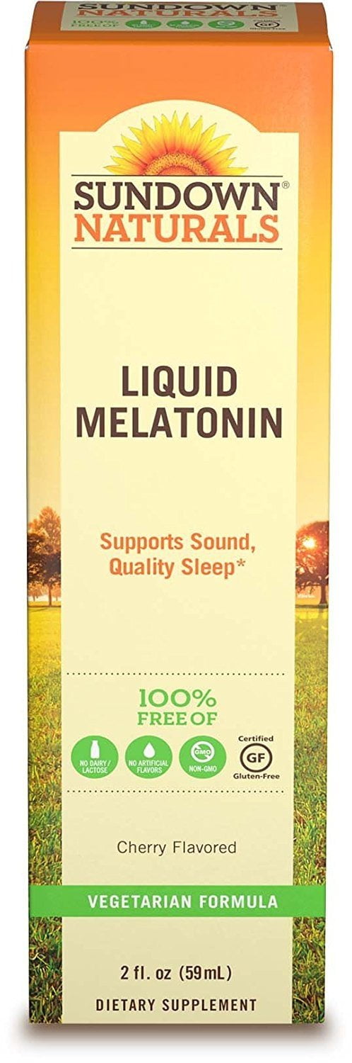 Sundown Melatonin Fast Nighttime Sleep Aid & Cherry Flavor, 2 Oz ...