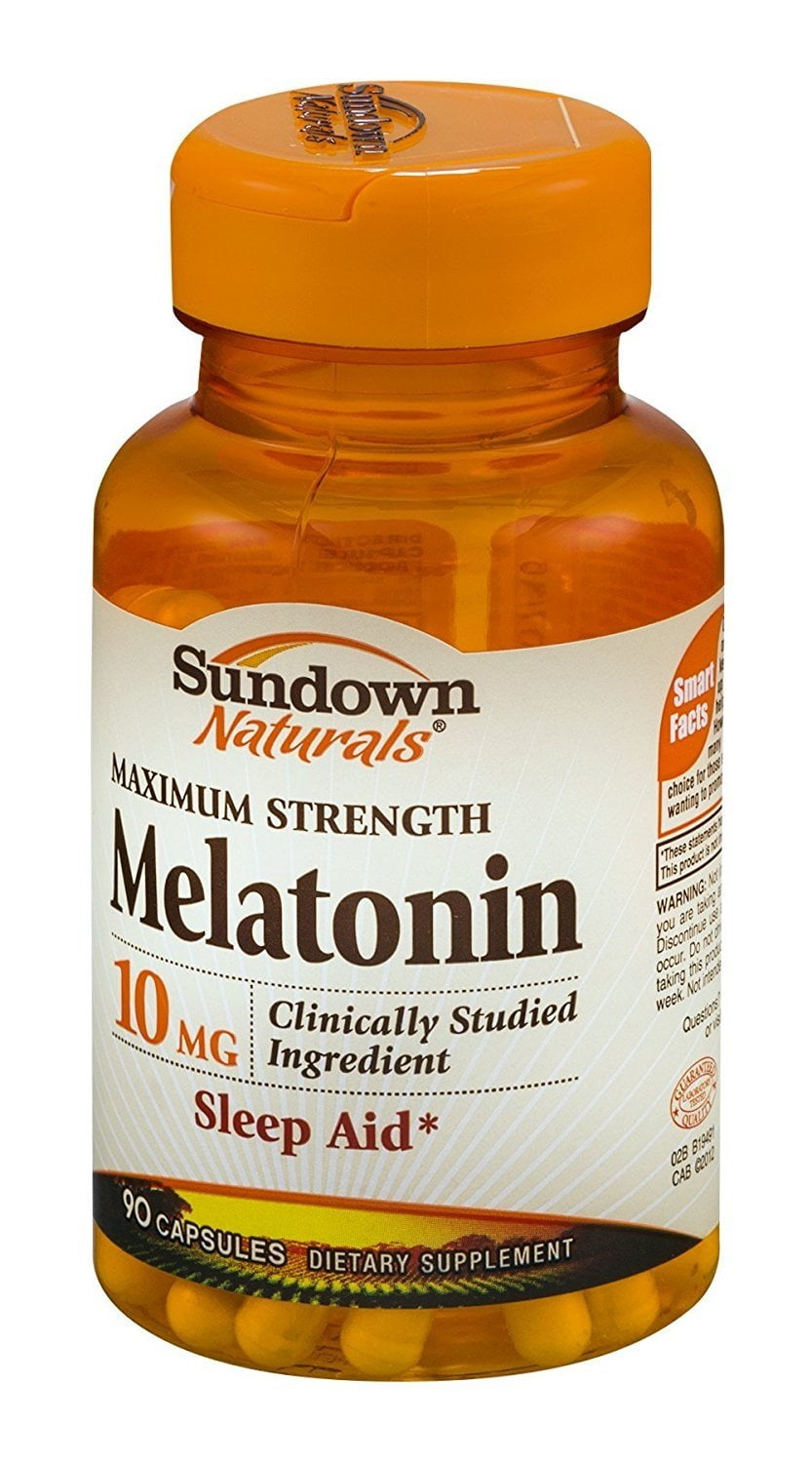Sundown Naturals Melatonin 10mg Maximum Strength, Drug-Free Sleep Aid ...