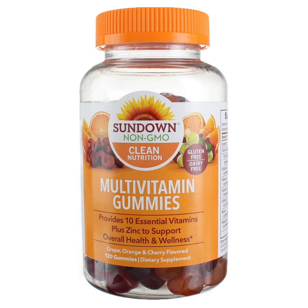 Sundown Naturals Multivitamin Adult Gummy, Orange, Cherry & Grape 120 ...