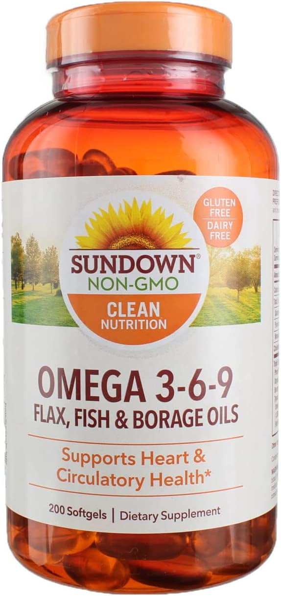 Sundown Naturals, Triple Omega 3-6-9 Softgels, 200 Count - Walmart.com