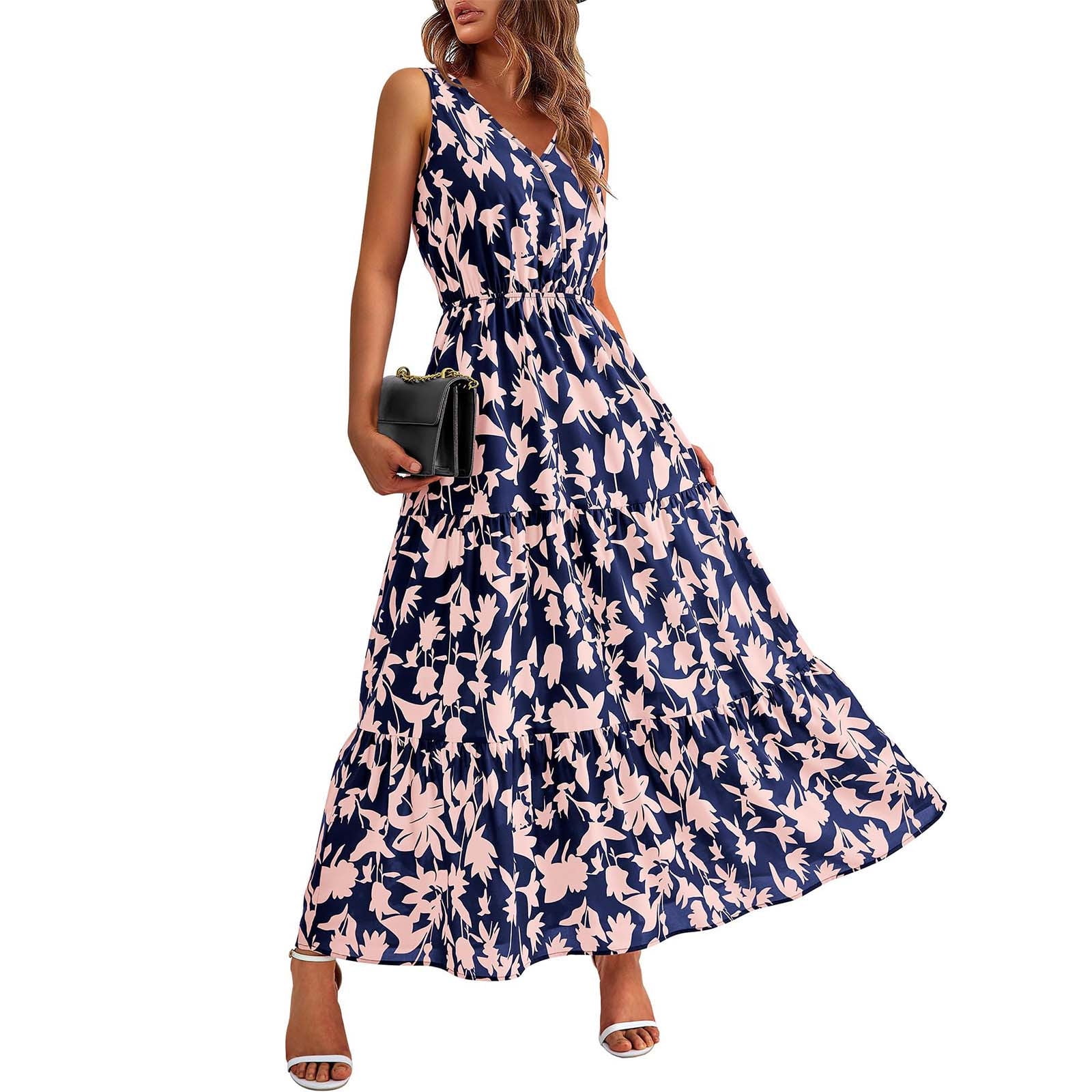 Sundresses for Women 2025, Spring Break Dresses Lightweight Solid Color ...