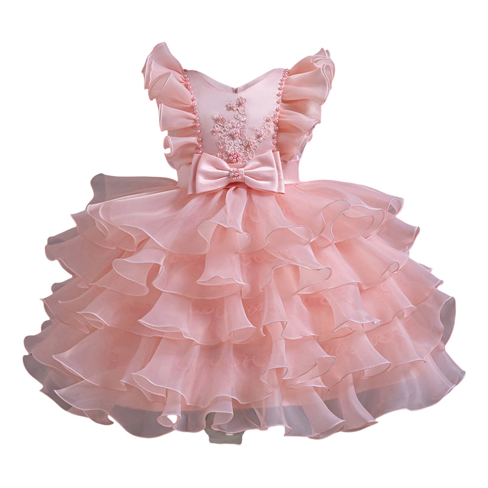 for Girls 2025 Mesh Stylish Little Pleated Knee-Length Shoulderless ...