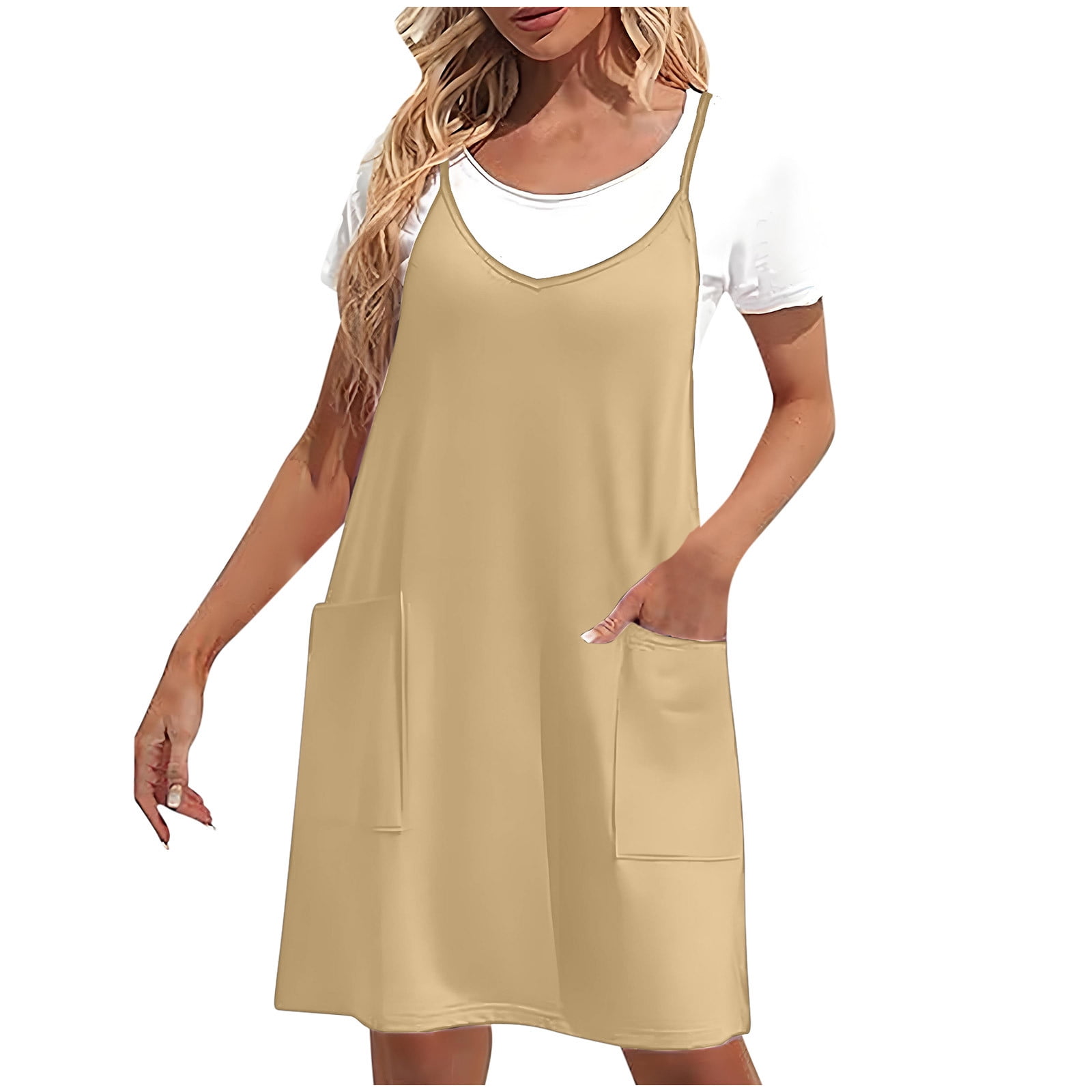 Sundresses for Women 2024 Women's 2025 Spring/Summer New Fake Two Piece ...