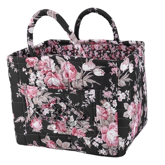 Sundries Container Basket Floral Quilted Foldable With Handles ...