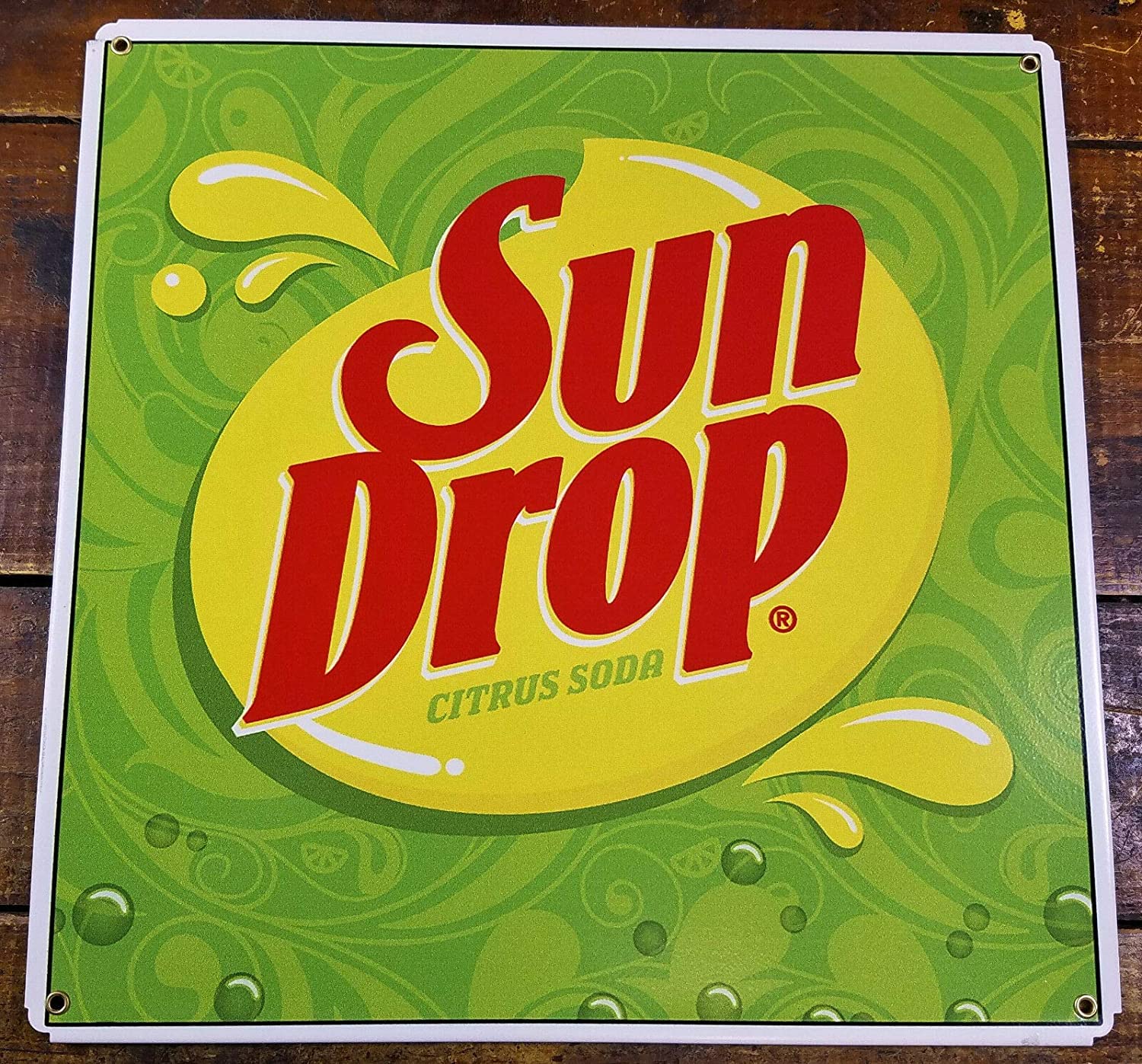 Sundrop Citrus Soda Pop Modern Logo Swirls Lemon Lime Heavy Duty Metal ...