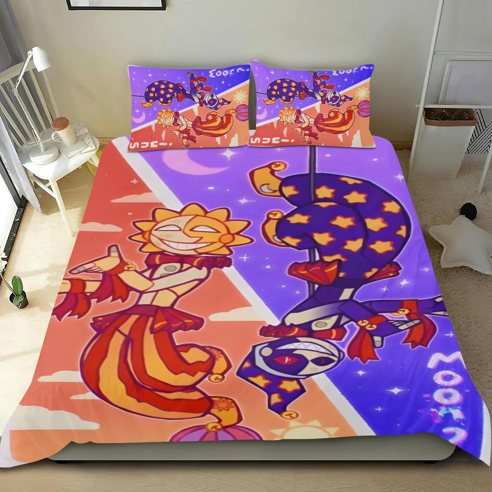 Sundrop FNAF Bedding All Season Duvet Cover Set with 2 Pillow Cases, 3 ...