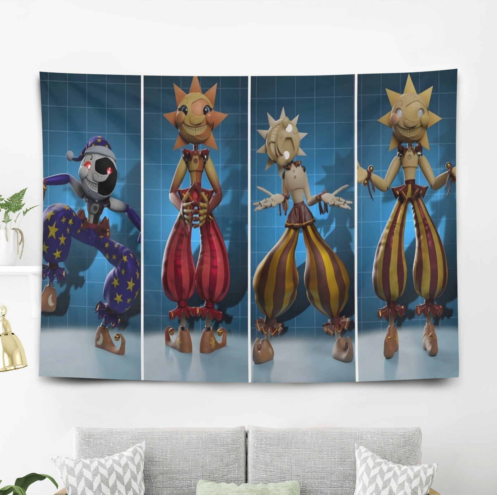 Sundrop FNAF Tapestry for Teen Girls Bedroom Aesthetic Wall Hanging Art ...