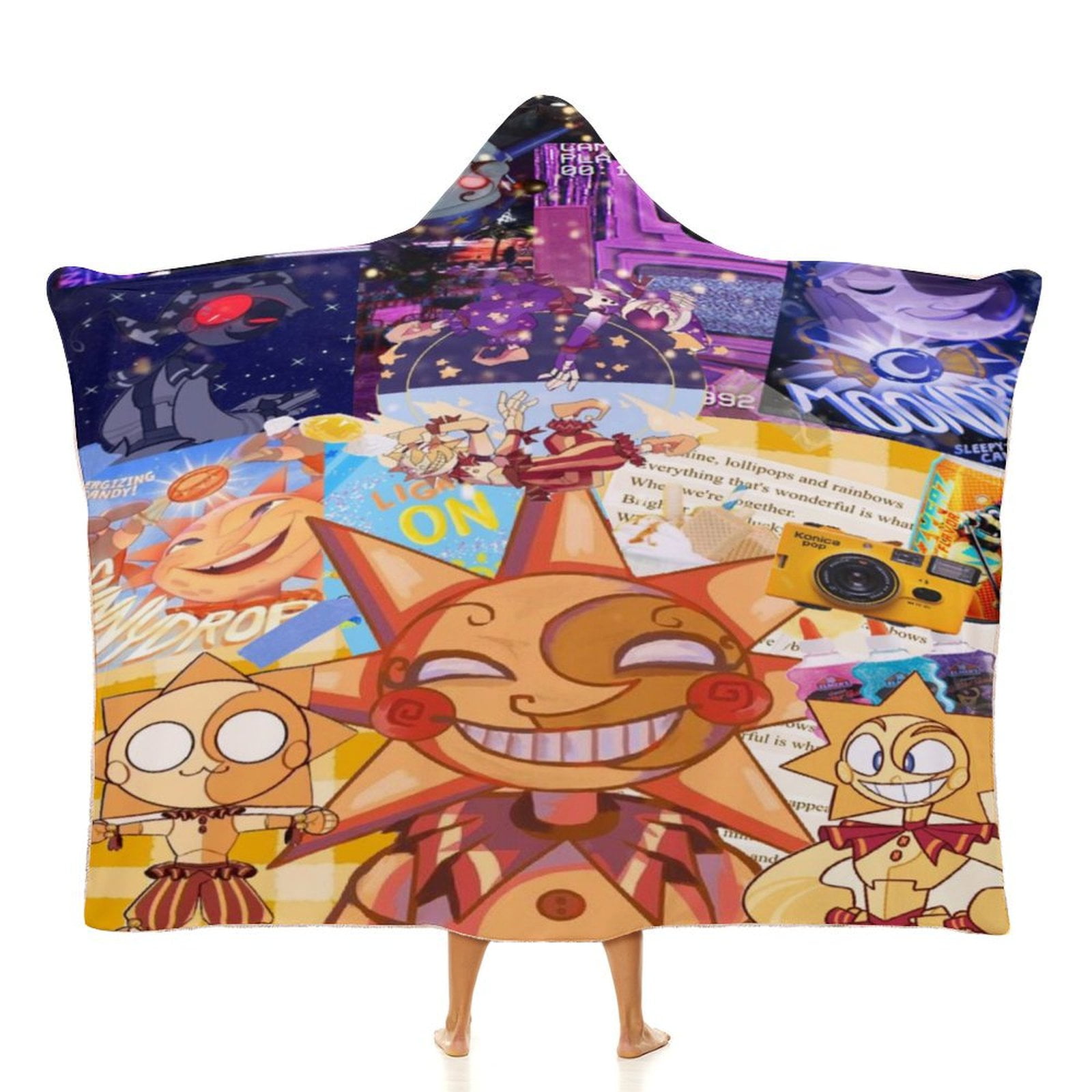 Sundrop Moondrop Blanket Wearable Cartoon Cosplay Hoodie Throw Blanket ...