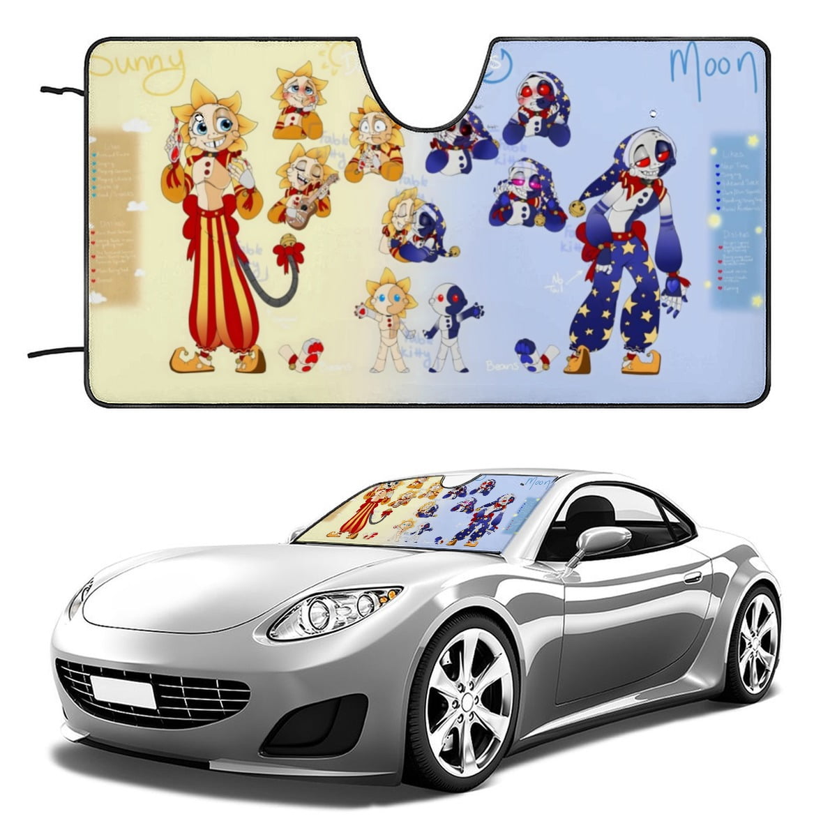 Sundrop and Moondrop Boss Fight-theme Windshield Sun Shade Front ...