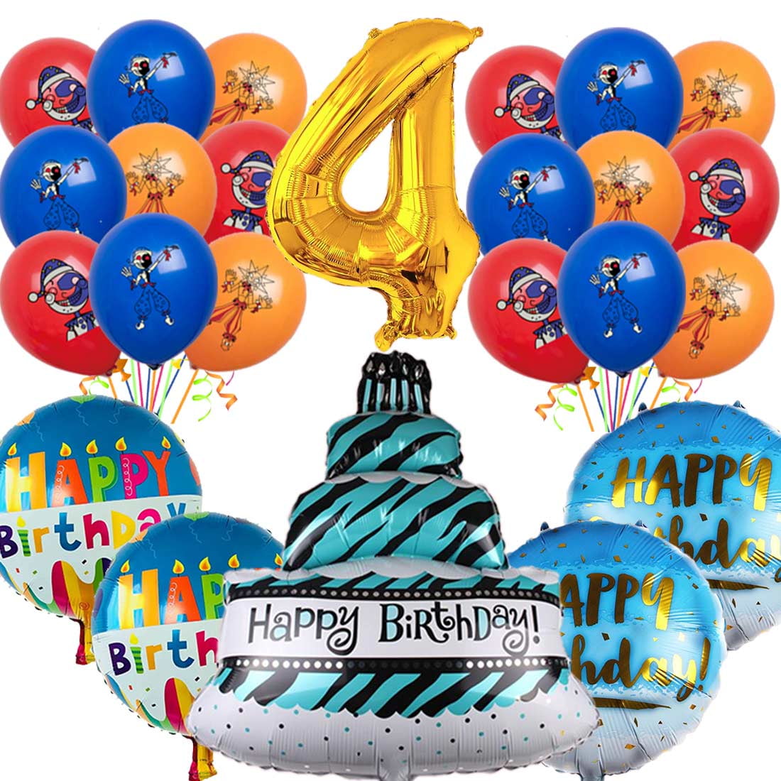 Sundrop and Moondrop Boss Fight Balloons Party Supplies 4th Big Number ...