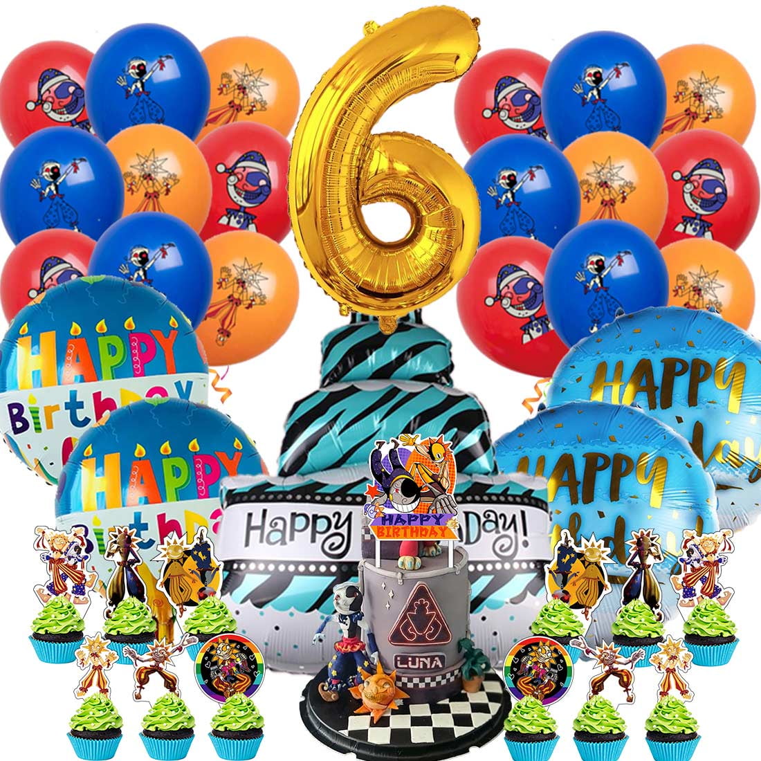 Sundrop and Moondrop Boss Fight Party Supplies 6th Decor Kit Balloons ...