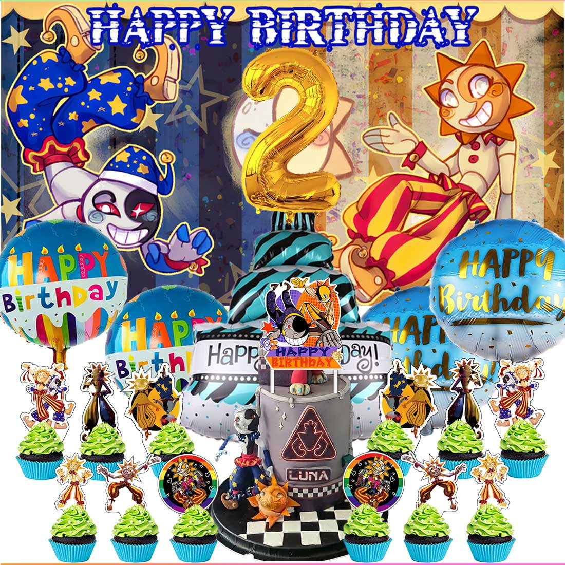 Sundrop and Moondrop Boss Fight Party Supplies Decor 2nd Kit Balloons ...