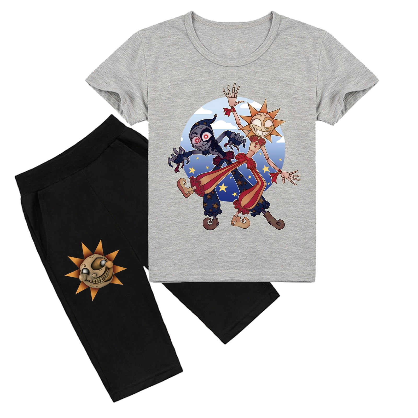 Sundrop and Moondrop Printed Cotton Set: Short Sleeve T-shirt and ...