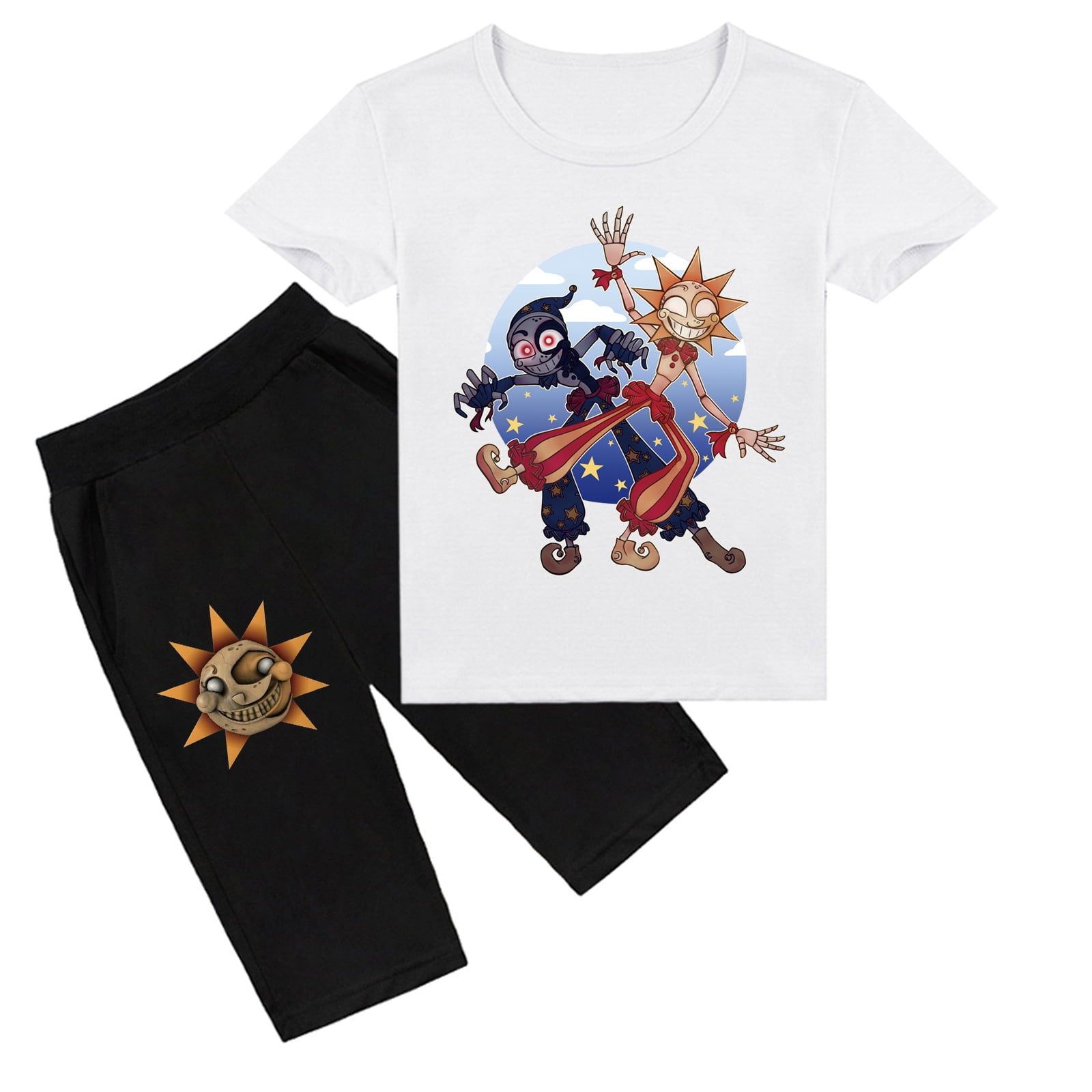 Sundrop and Moondrop Printed Cotton Set: Short Sleeve T-shirt and ...