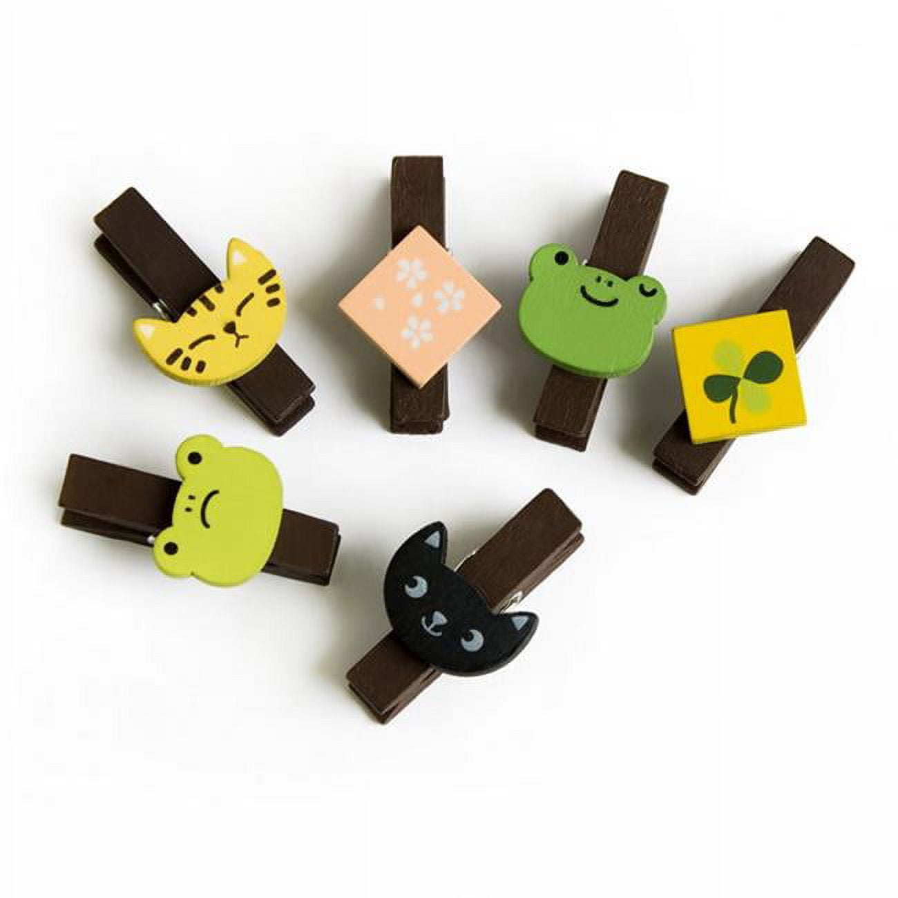 Sundry Animals - Wooden Clips - Wooden Clamps - Mini Clips (Set of 6 ...