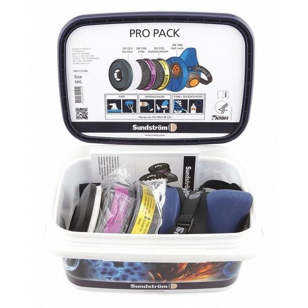 Sundstrom Safety Half Mask Respirator Kit,M/L,Blue Pro Pack M/L ...