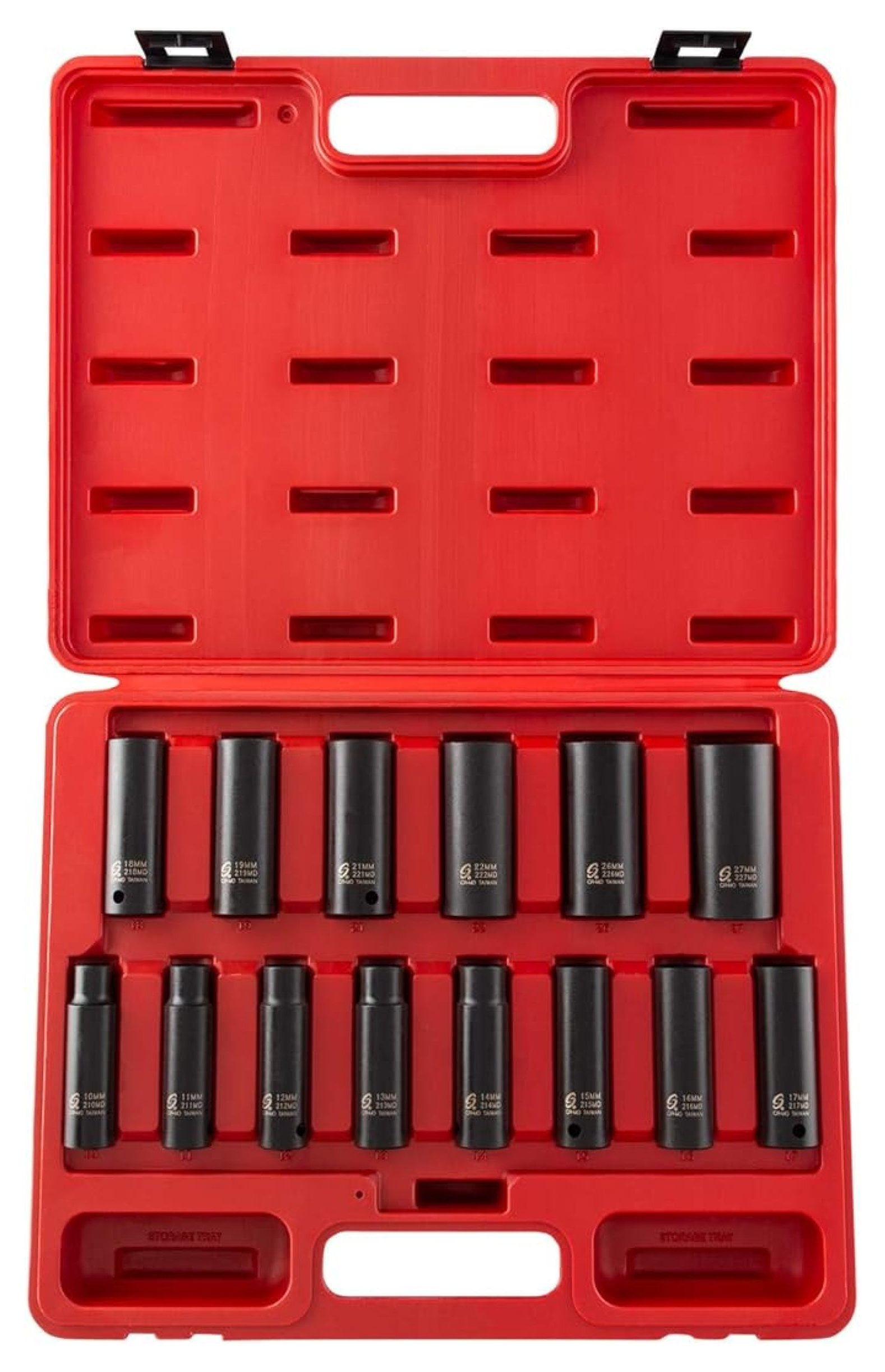 Sunex 1/2 Inch Drive Metric Impact Socket Set, 14 Piece - Deep 6 Point Automotive Repair Tool ...