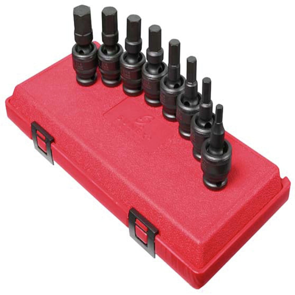 Sunex 2748 8-Piece 1/2 in. Drive SAE Universal Hex Bit Driver Impact ...