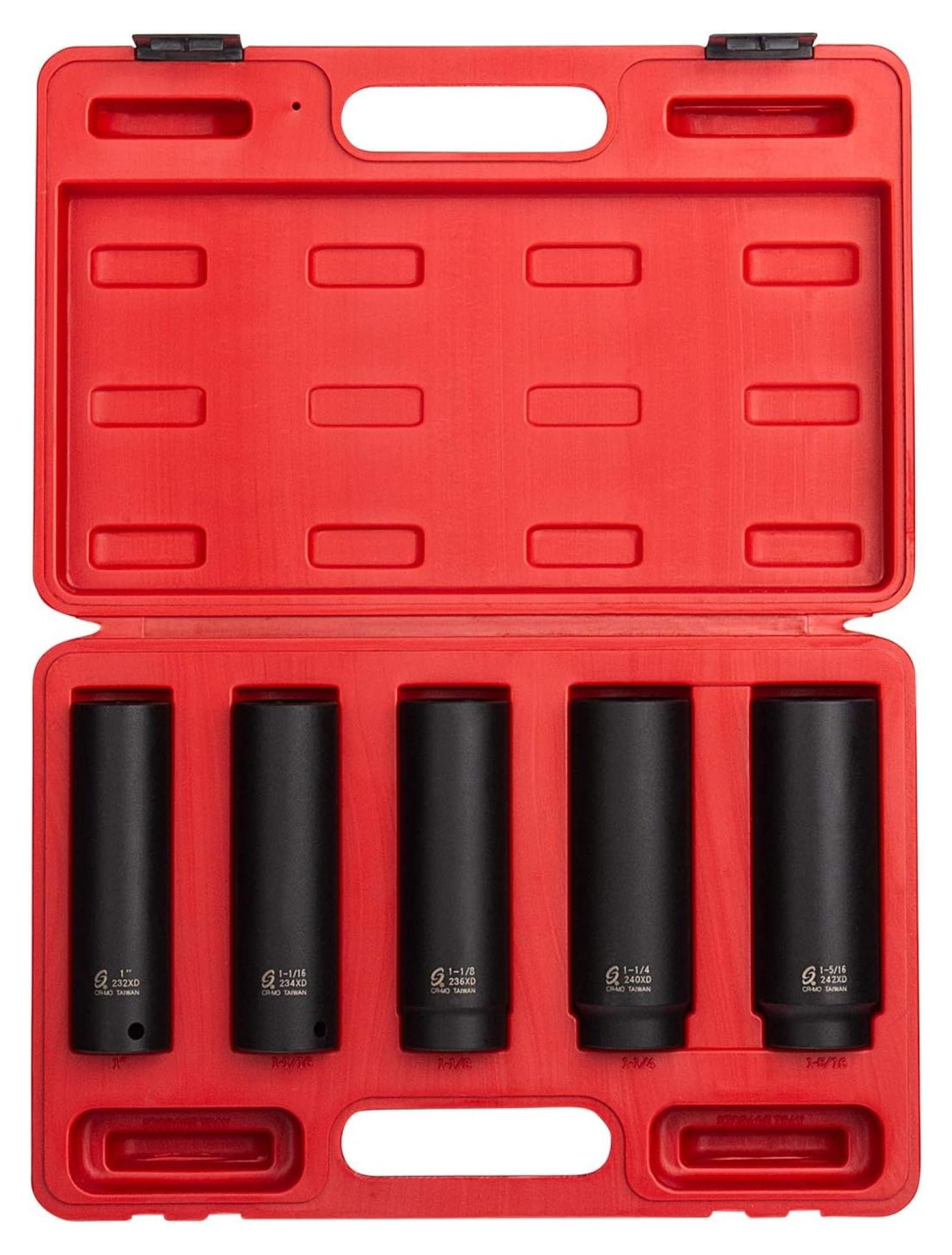 Sunex 2845, 1/2 Inch Drive Extra Long Deep Impact Socket Set, 5-Piece ...