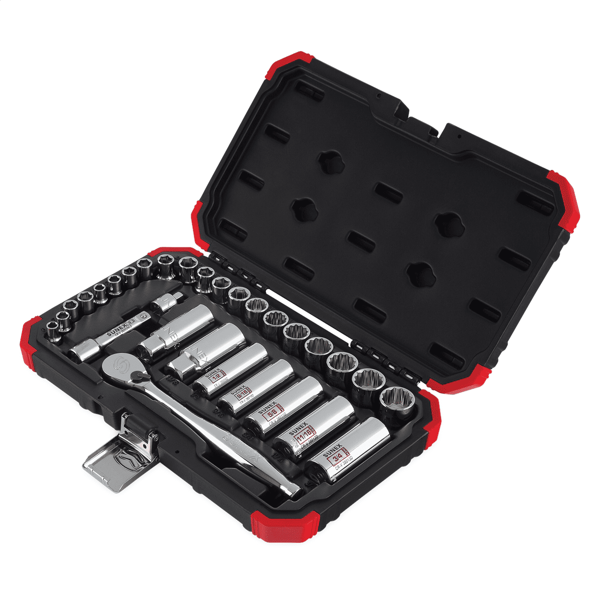 Sunex 30-Piece 1/4 in., 3/8 in. Drive Chrom - Walmart.com