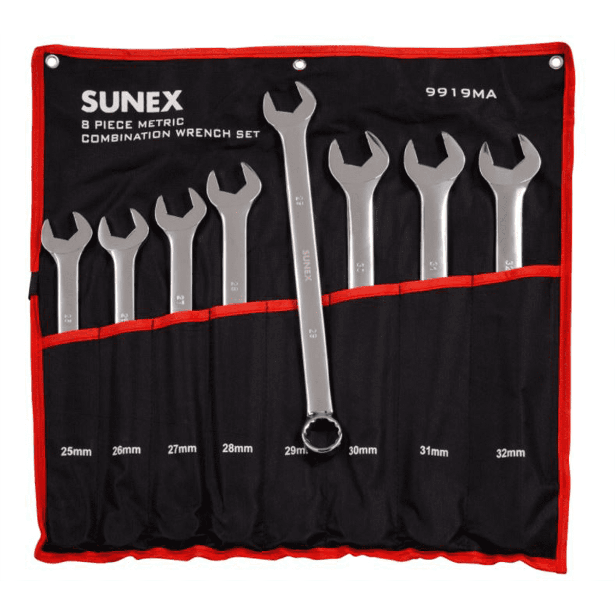 Sunex 8 piece Metric Full Polished V-Groove Combination Wrench Set ...