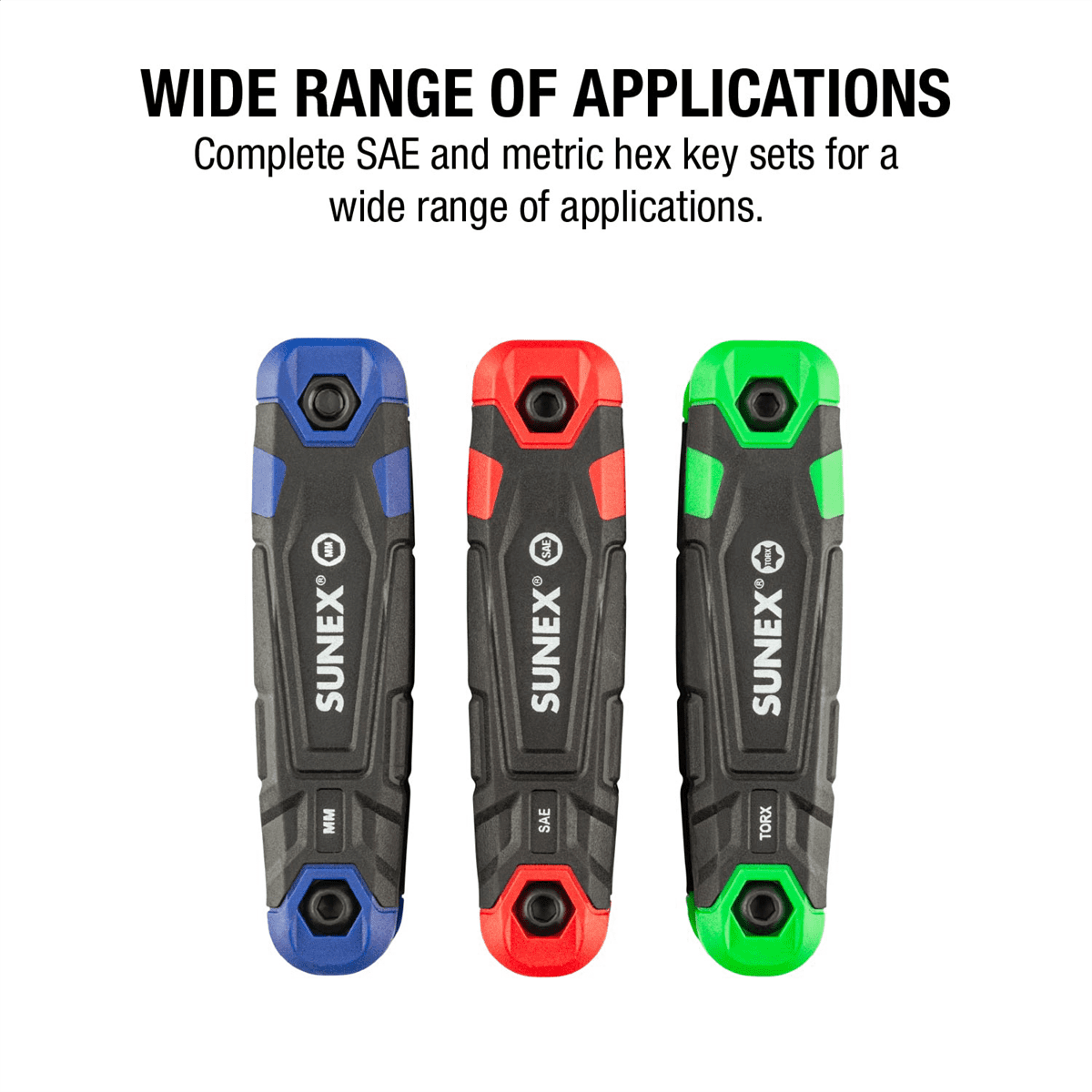 Sunex SAE/Metric/Torx 25 Piece Folding Hex Key Set, 1.5mm-8mm, 5/64"-1/ ...