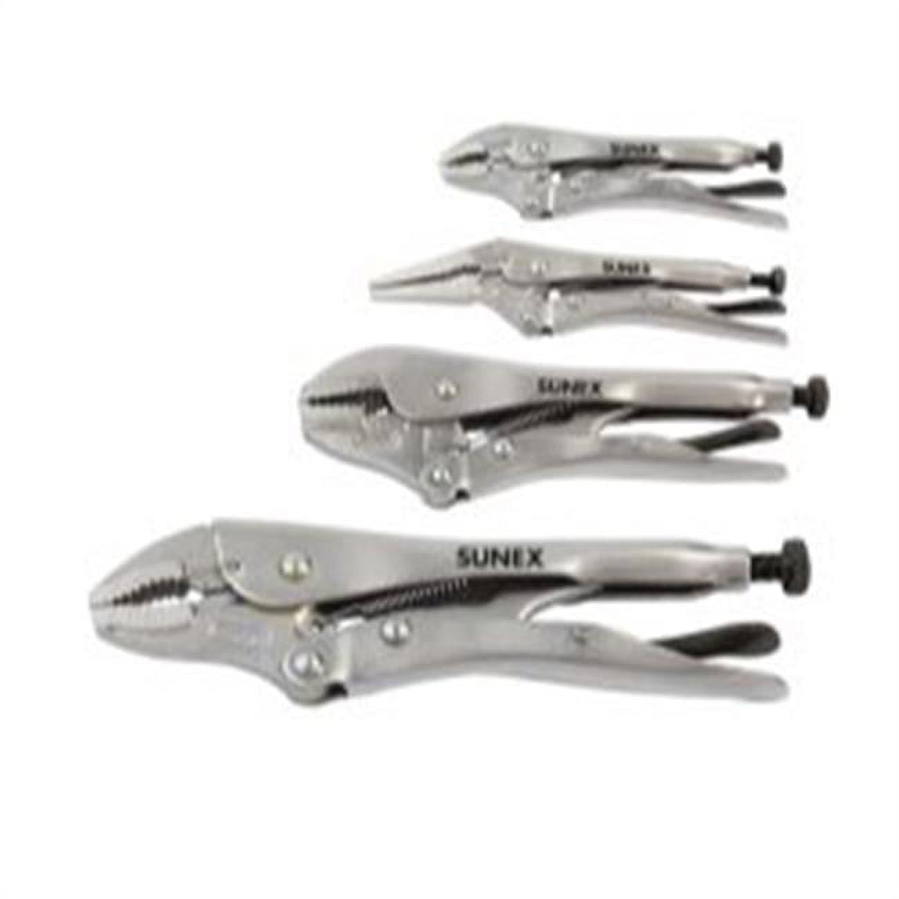 Sunex SUN4LP Curved Straight & Long Nose Locking Pliers Set - 4 Piece ...