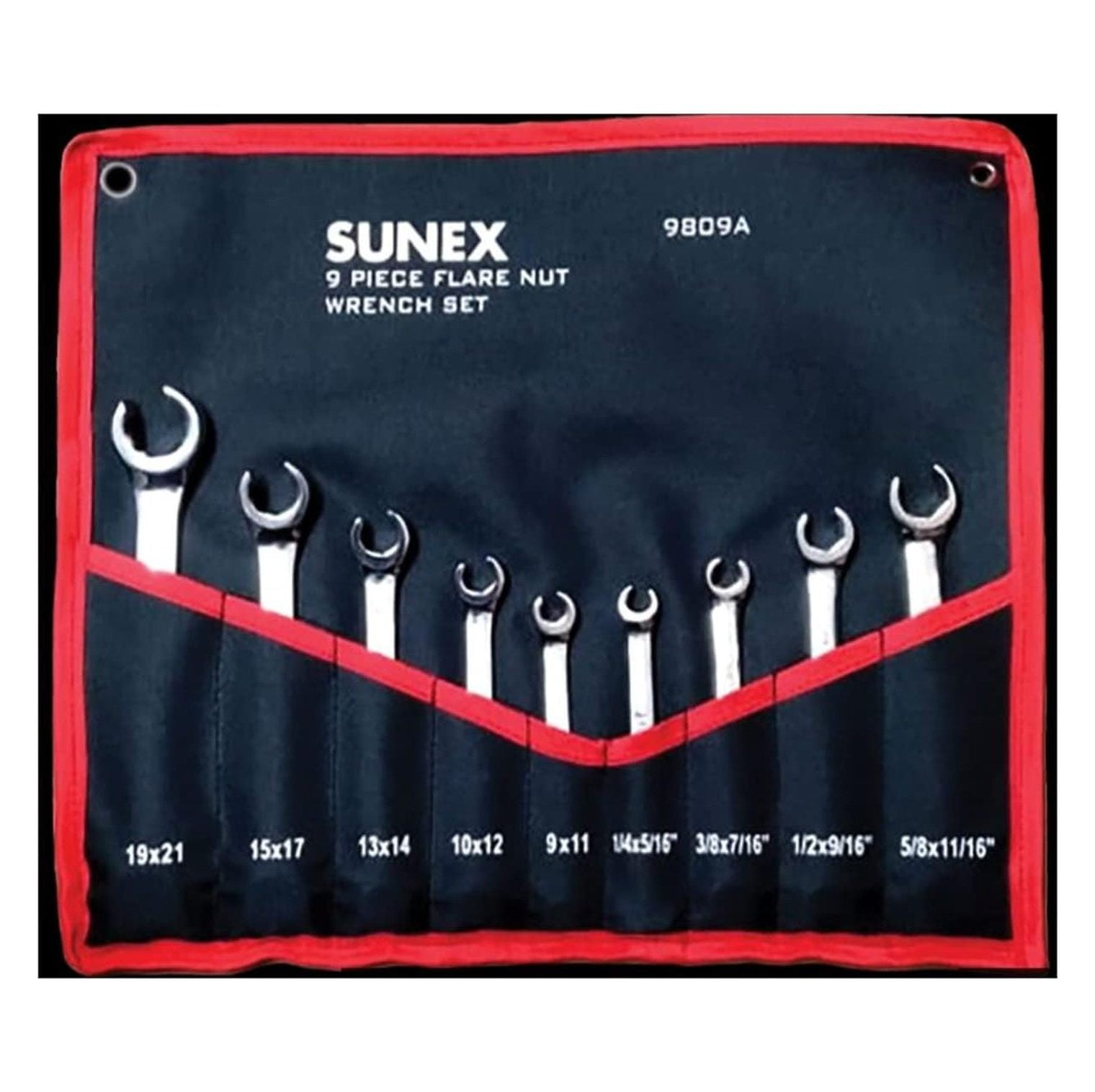 Sunex (SUN9809) 9 Piece SAE and Metric Flare Nut Wrench Set - Walmart.com