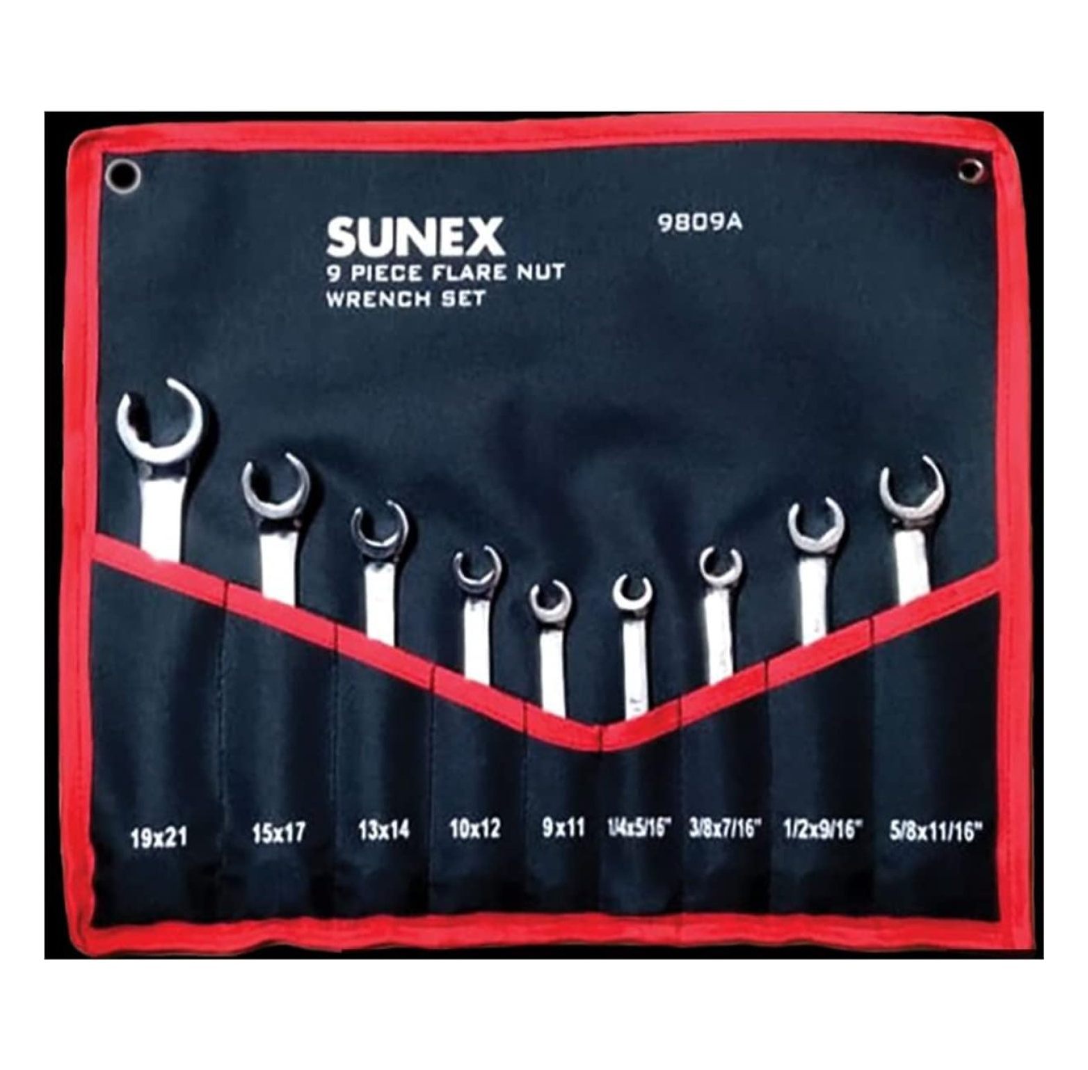 Sunex (SUN9809) 9 Piece SAE and Metric Flare Nut Wrench Set - Walmart.com