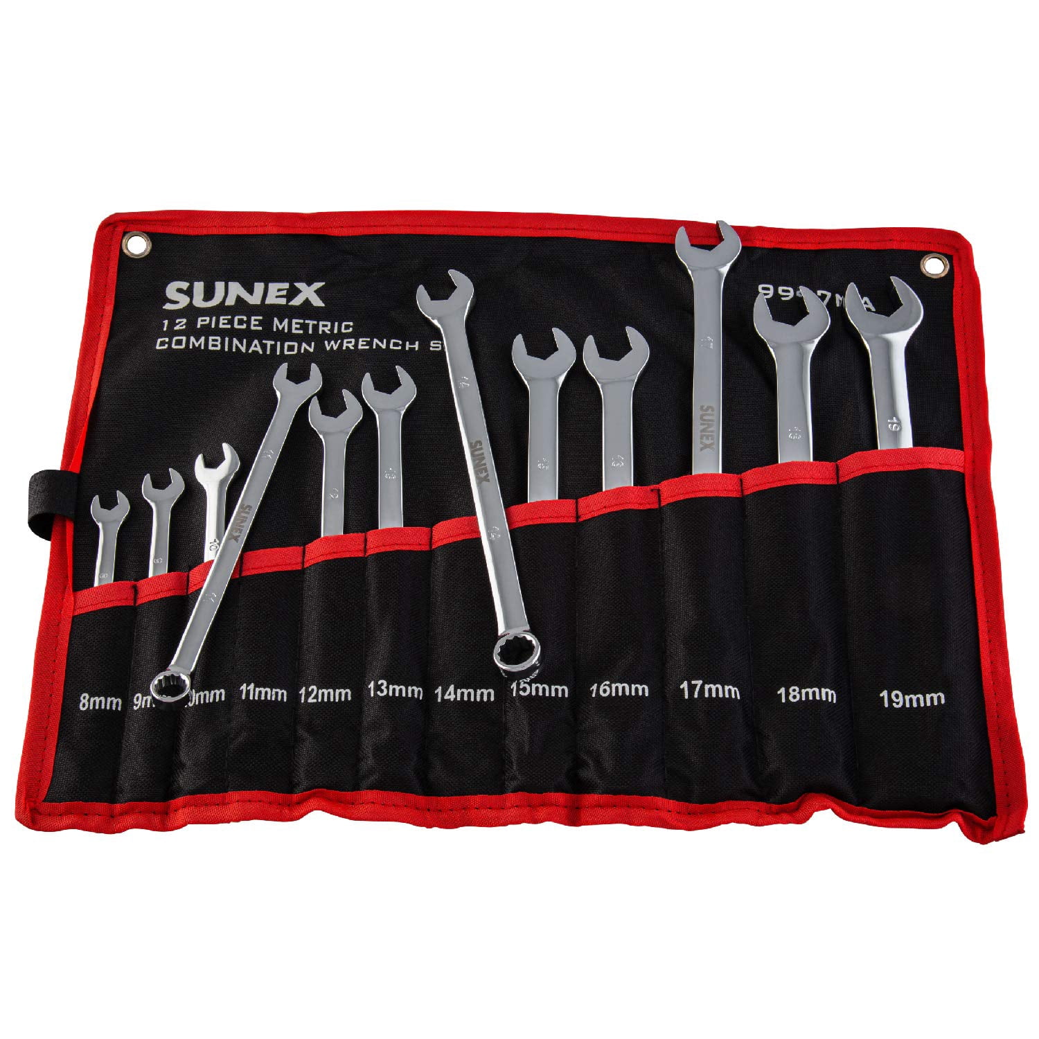 Sunex Tools 9917MA Metric V-Groove Combination Wrench Set, 8mm - 19mm ...