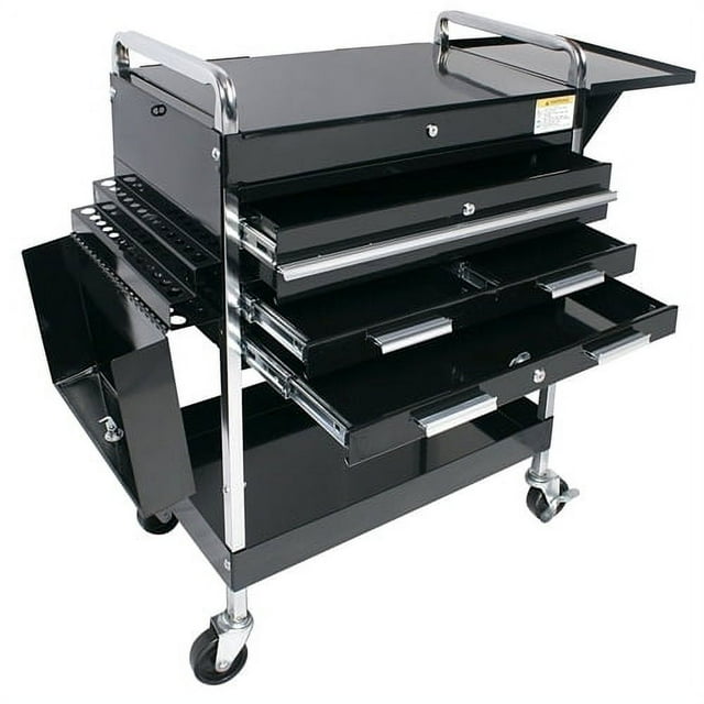 Sunex Tools Black Service Cart with Locking Top and Locking Drawer ...