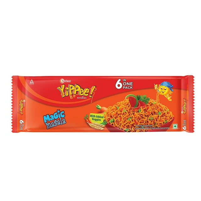 Sunfeast Yippee! Magic Masala Long, Slurpy Noodles Six In One Pack, 360 ...