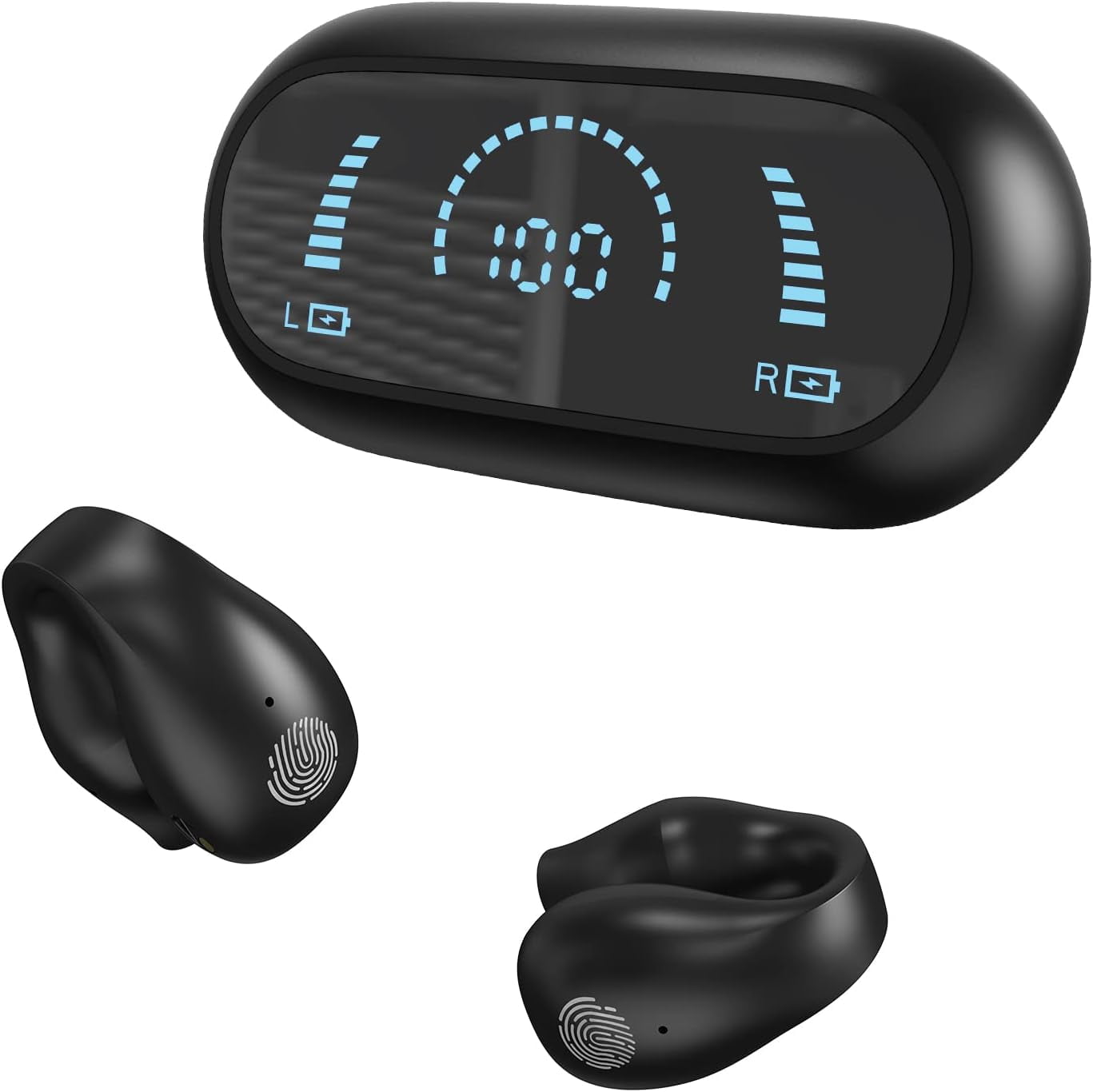 Sunffice Mini Wireless Ear Clip Bone Conduction Headphones Open Ear ...